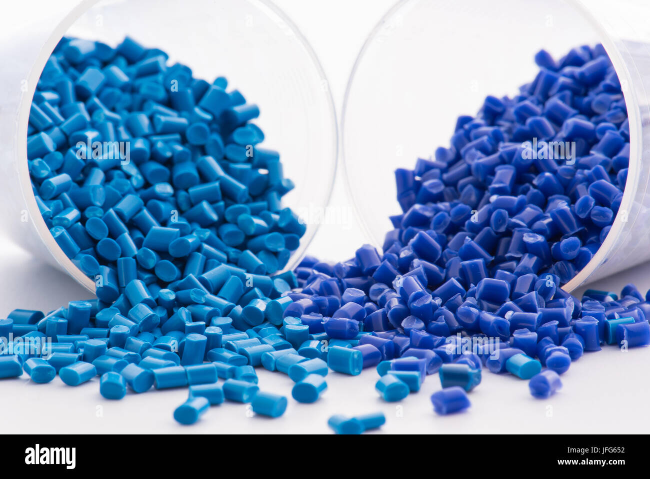 different dyed blue plastic granulates Stock Photo - Alamy