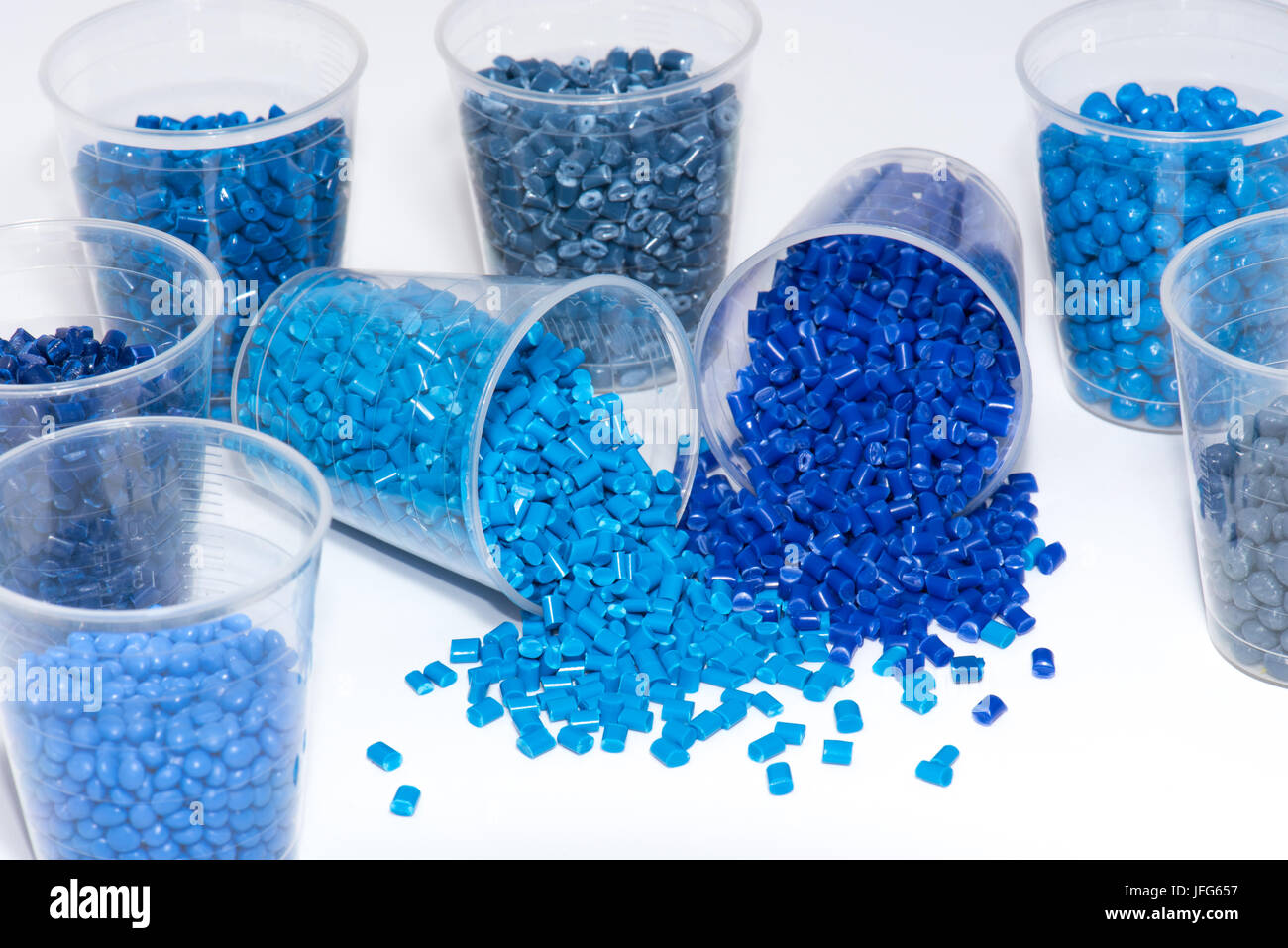 variation of blue thermoplastic resins Stock Photo - Alamy