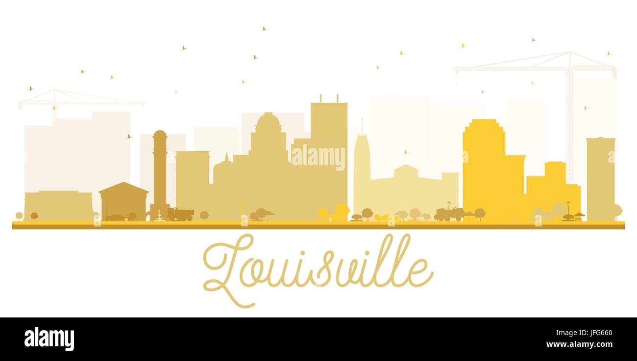 Louisville City skyline golden silhouette. Simple flat illustration for ...