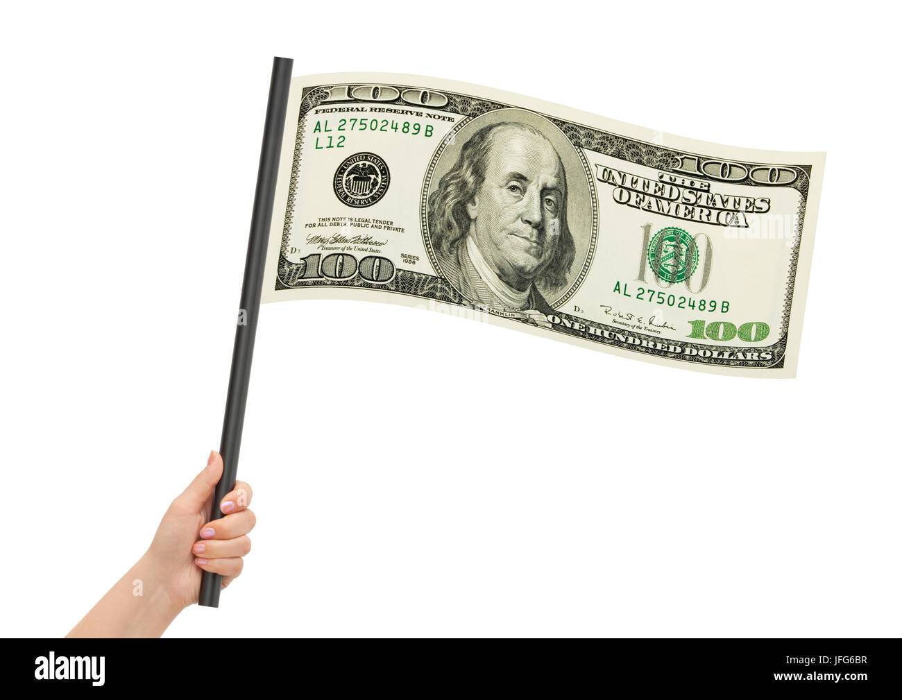 Money flag in hand Stock Photo - Alamy