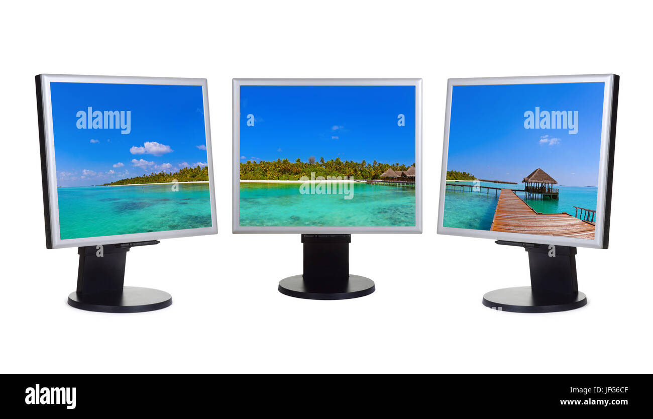 Collage of computer monitor Cut Out Stock Images & Pictures - Alamy
