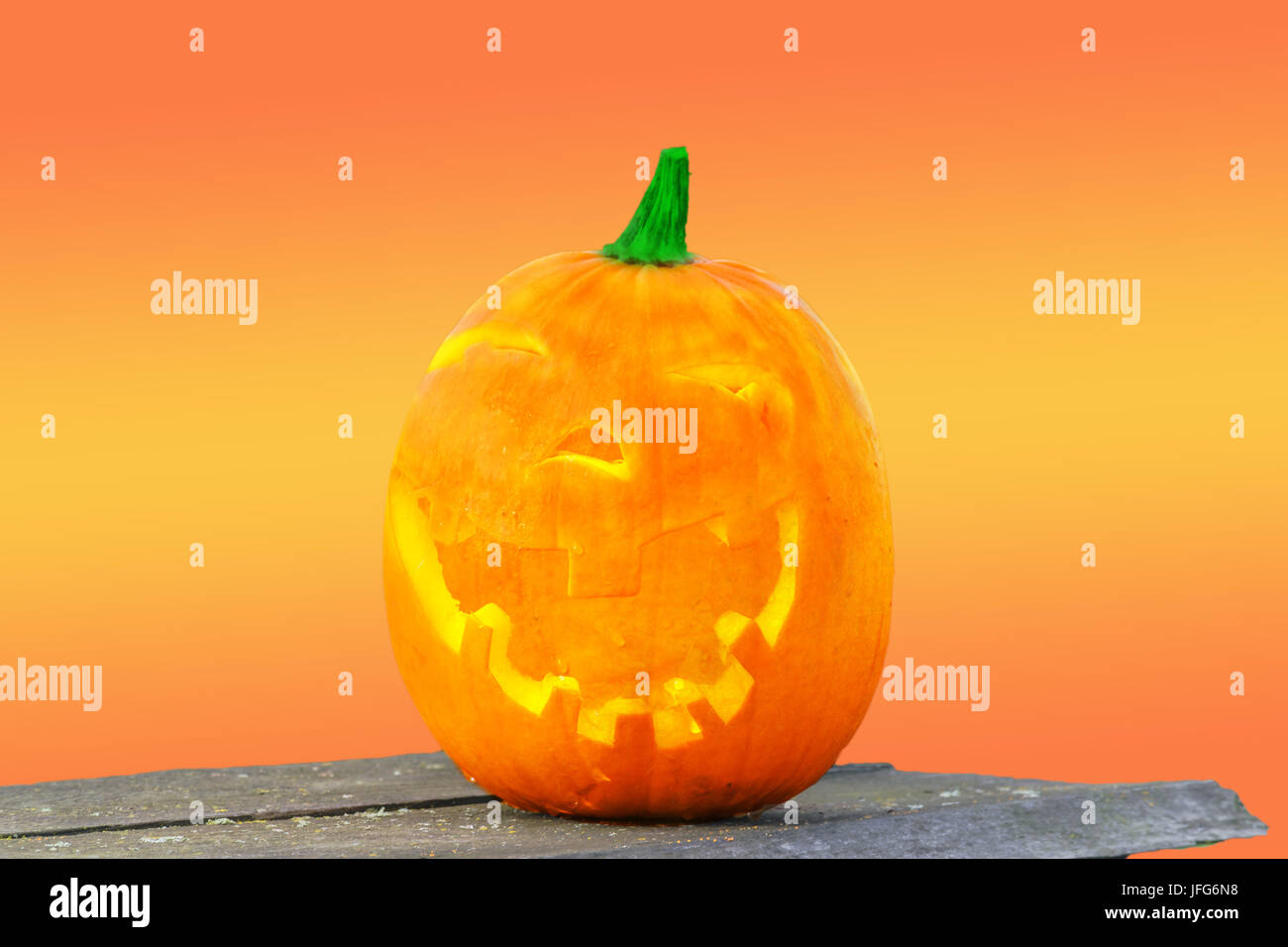 Decoration for Halloween the pumpkin head Stock Photo - Alamy
