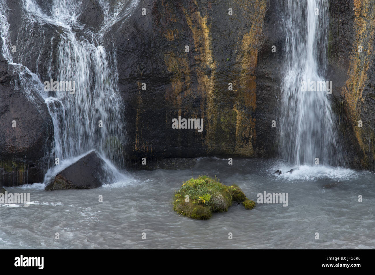 Mountain Waterfall in Iceland Stock Photo - Alamy