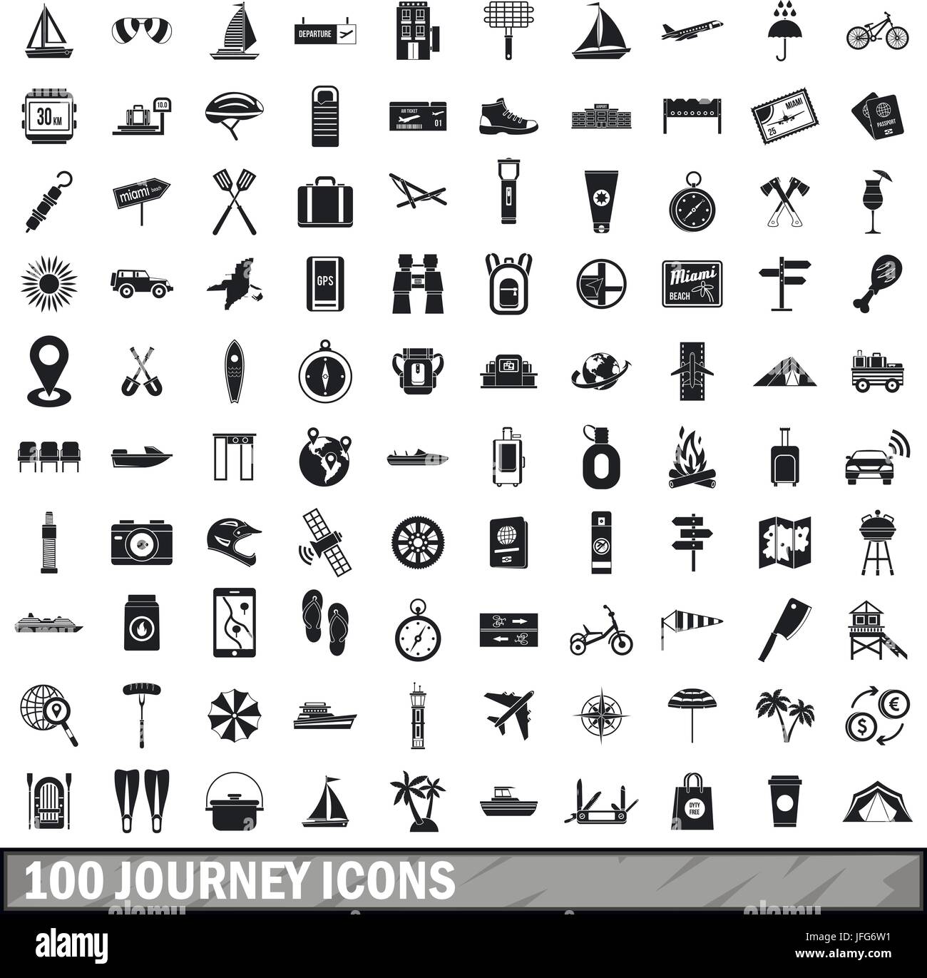 100 journey icons set, simple style Stock Vector Image & Art - Alamy