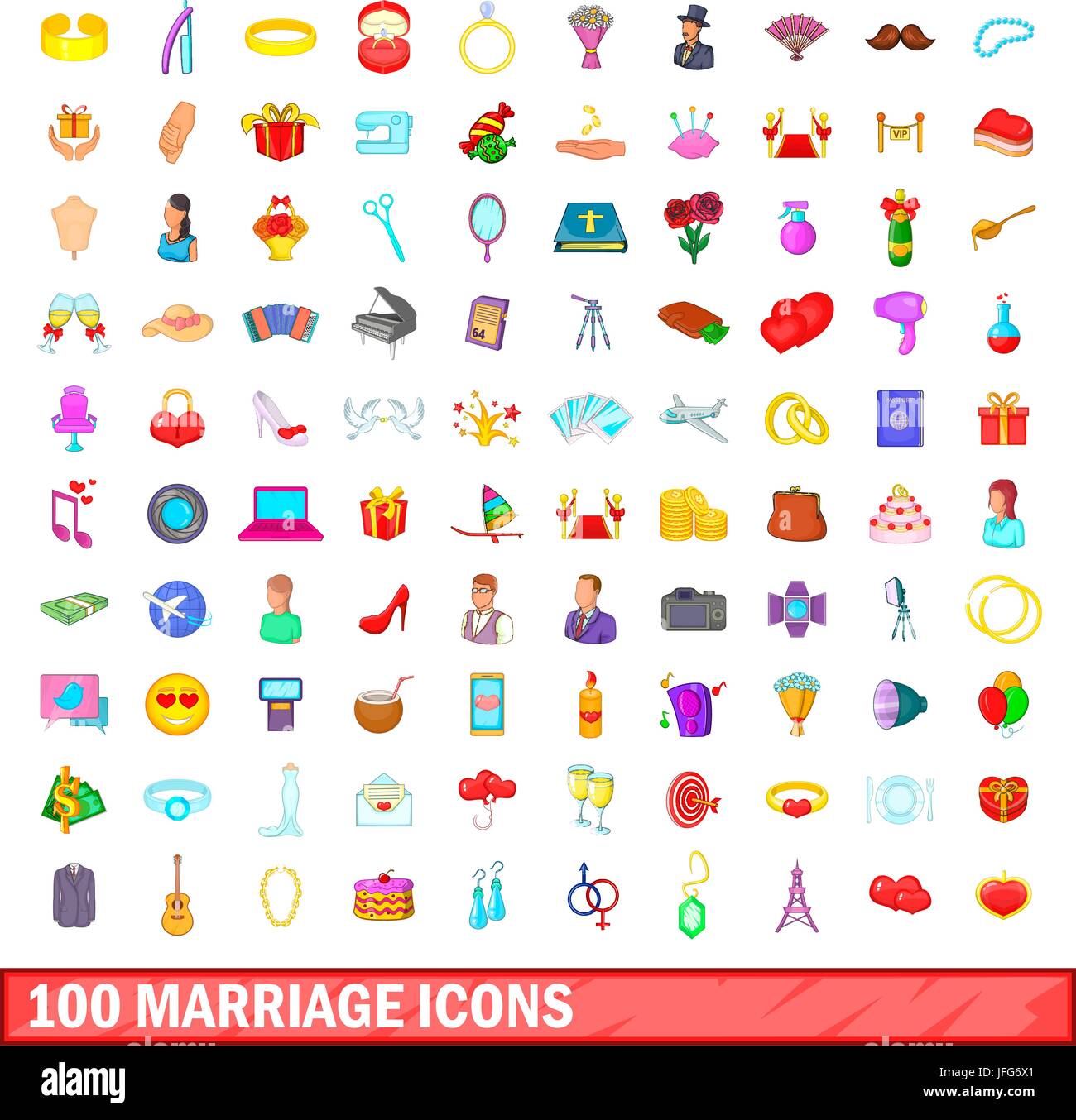 100 marriage icons set, cartoon style Stock Vector Image & Art - Alamy