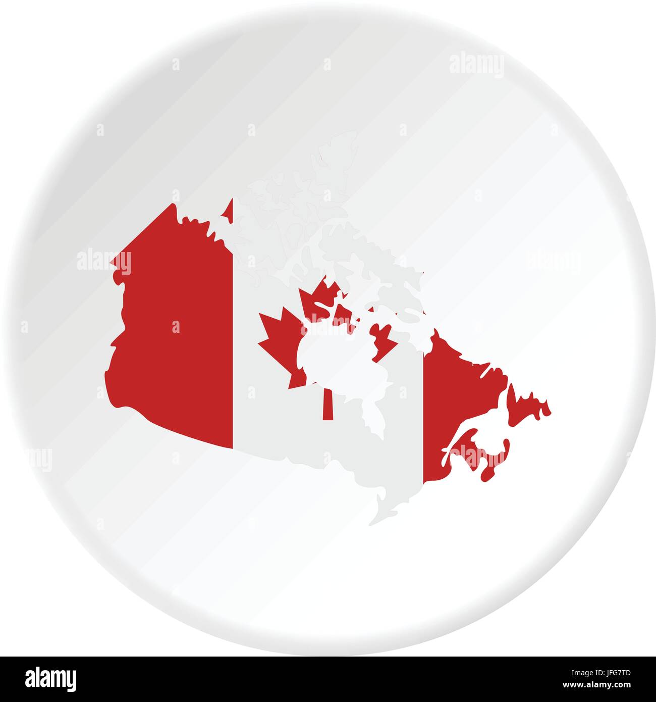 Map of Canada in national flag colors icon circle Stock Vector Image ...
