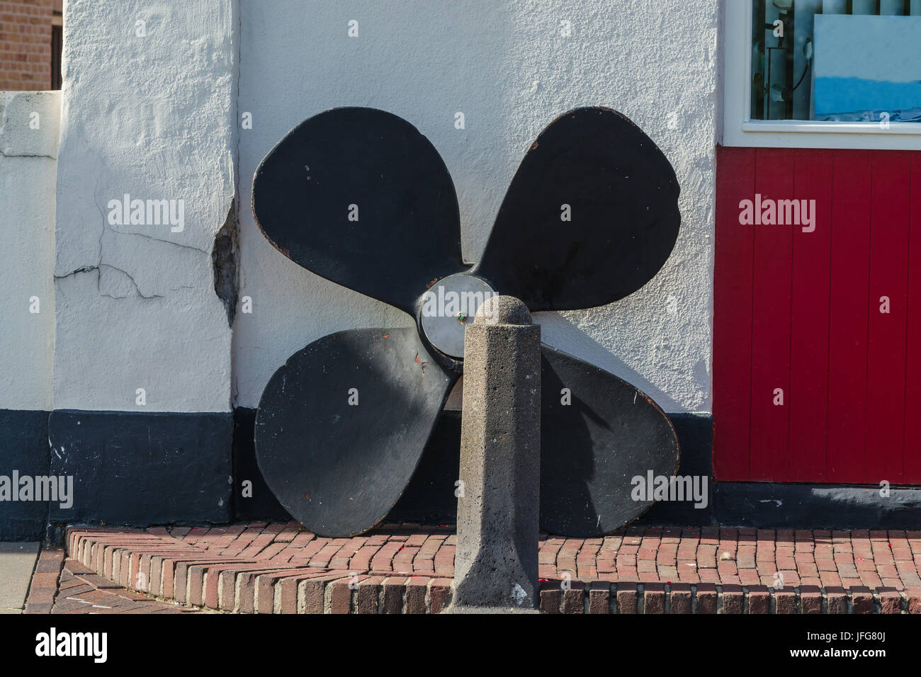 Large old black ship's screw Stock Photo - Alamy