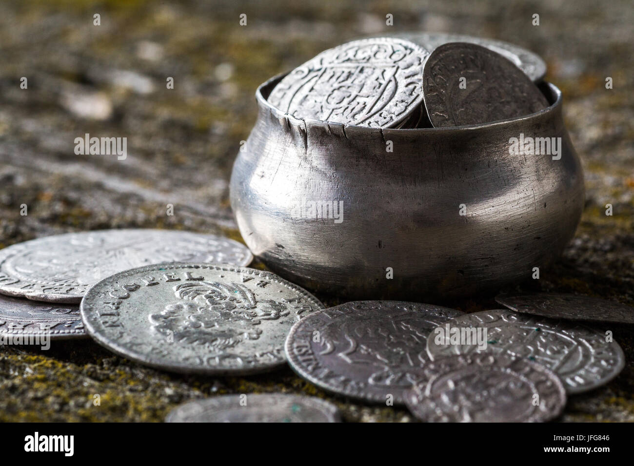 old metal coins Stock Photo - Alamy