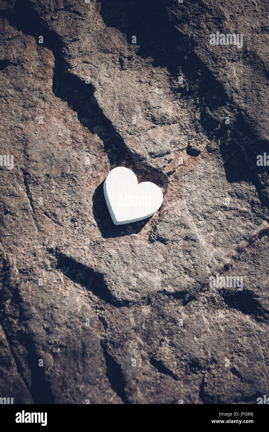 heart on a rock Stock Photo - Alamy