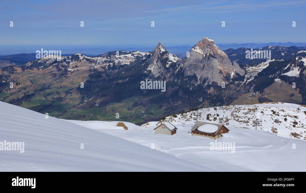 Ski slope in Stoos Stock Photo - Alamy