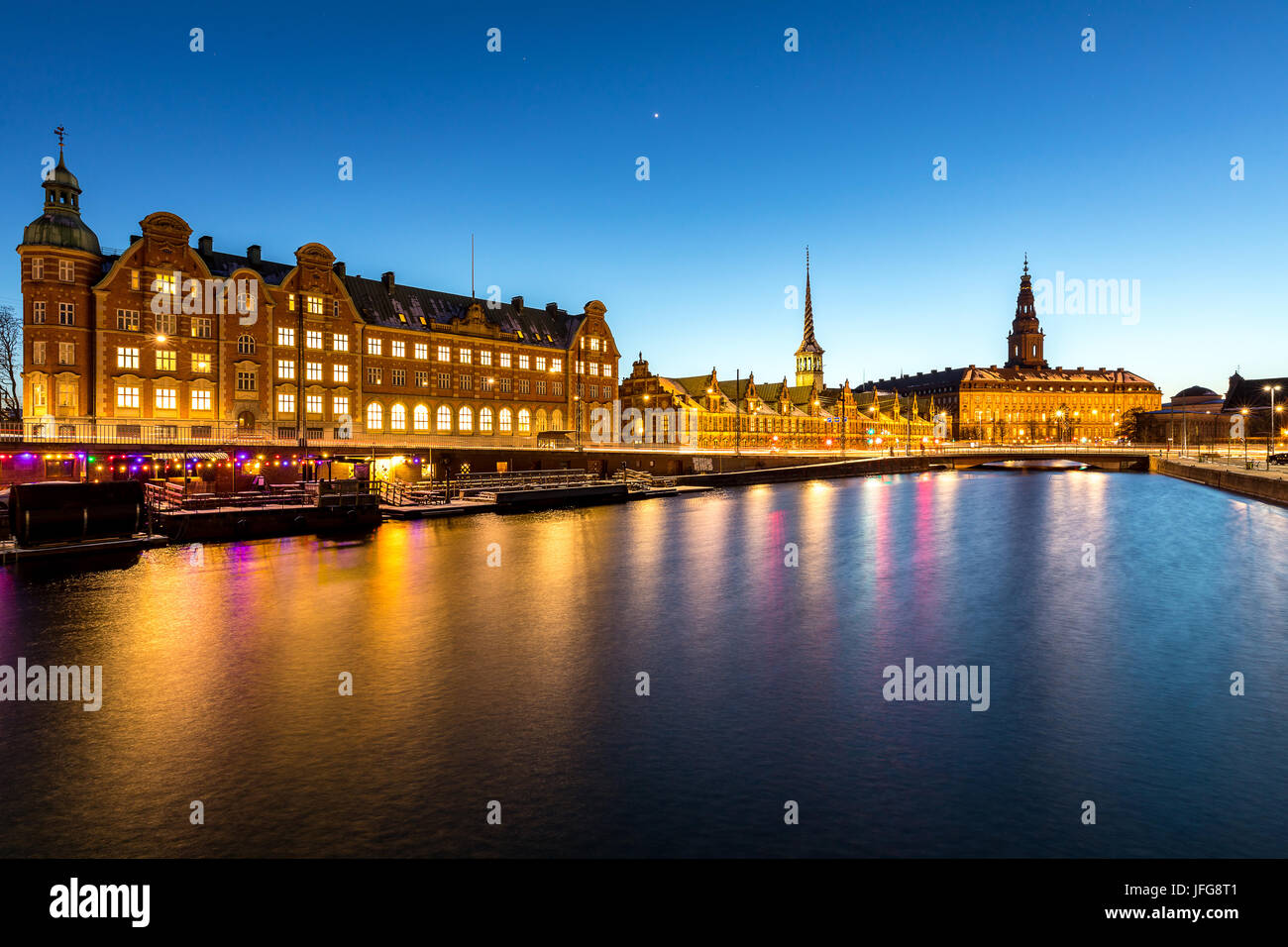 Copenhagen denmark night Stock Photo - Alamy