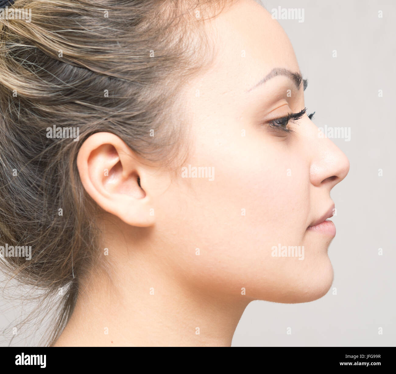 side view of beautiful woman Stock Photo - Alamy