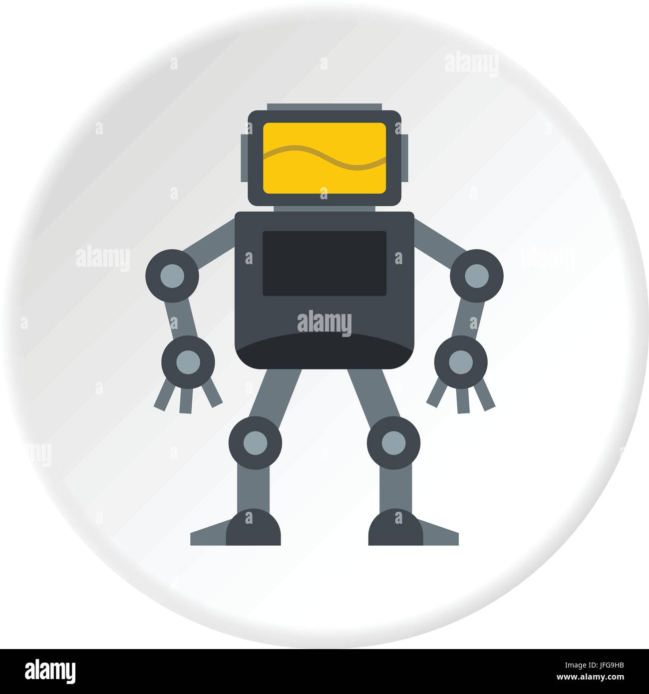 Grey robot with monitor head icon circle Stock Vector Image & Art - Alamy