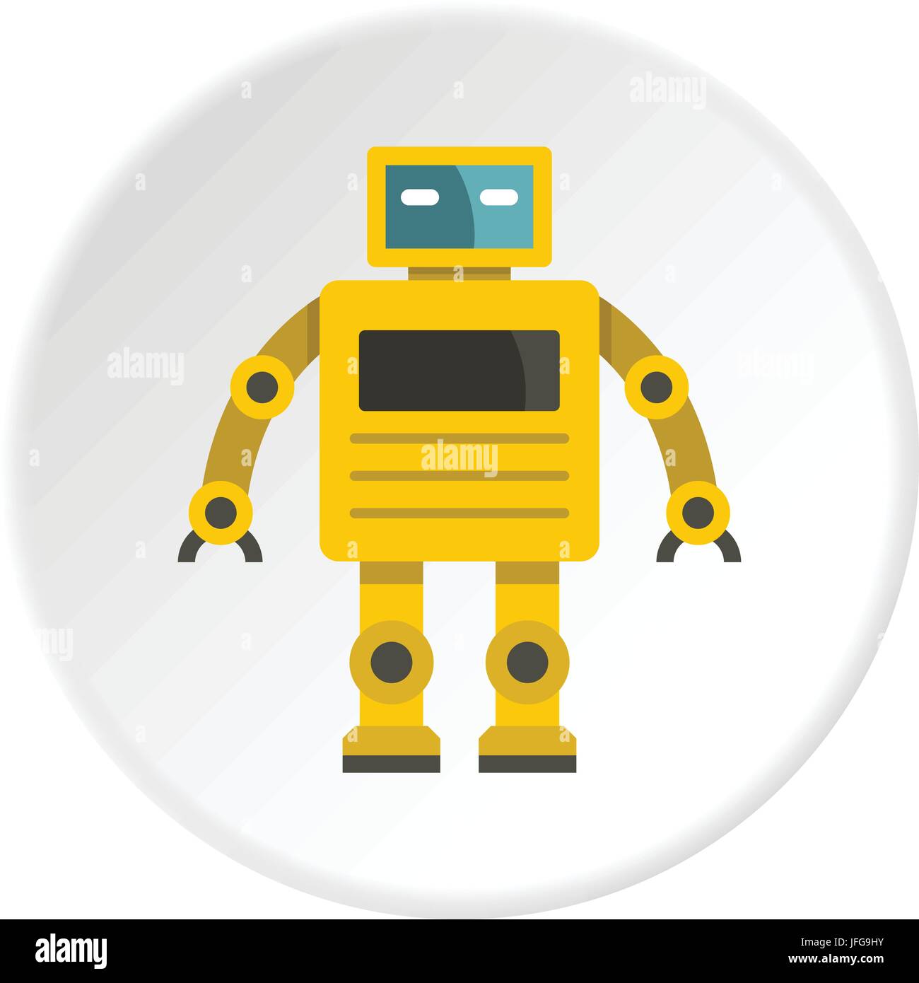 Yellow humanoid robot icon circle Stock Vector Image & Art - Alamy