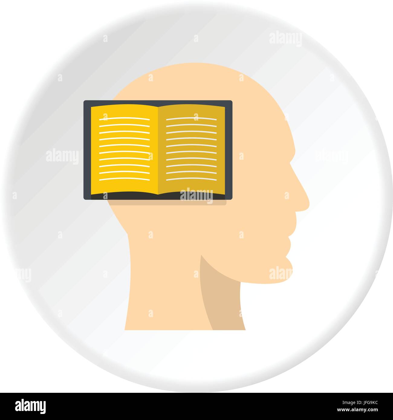 Book inside head Stock Vector Images - Alamy