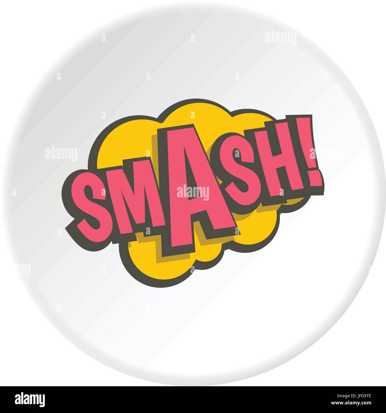 Smash, comic text sound effect icon circle Stock Vector Image & Art - Alamy