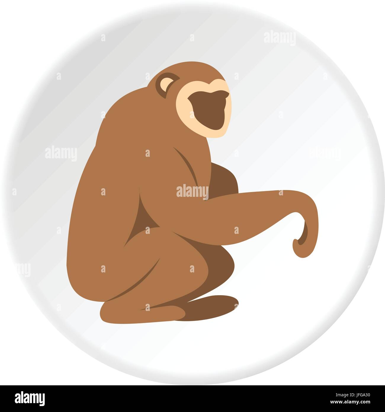 Sitting monkey icon circle Stock Vector Image & Art - Alamy
