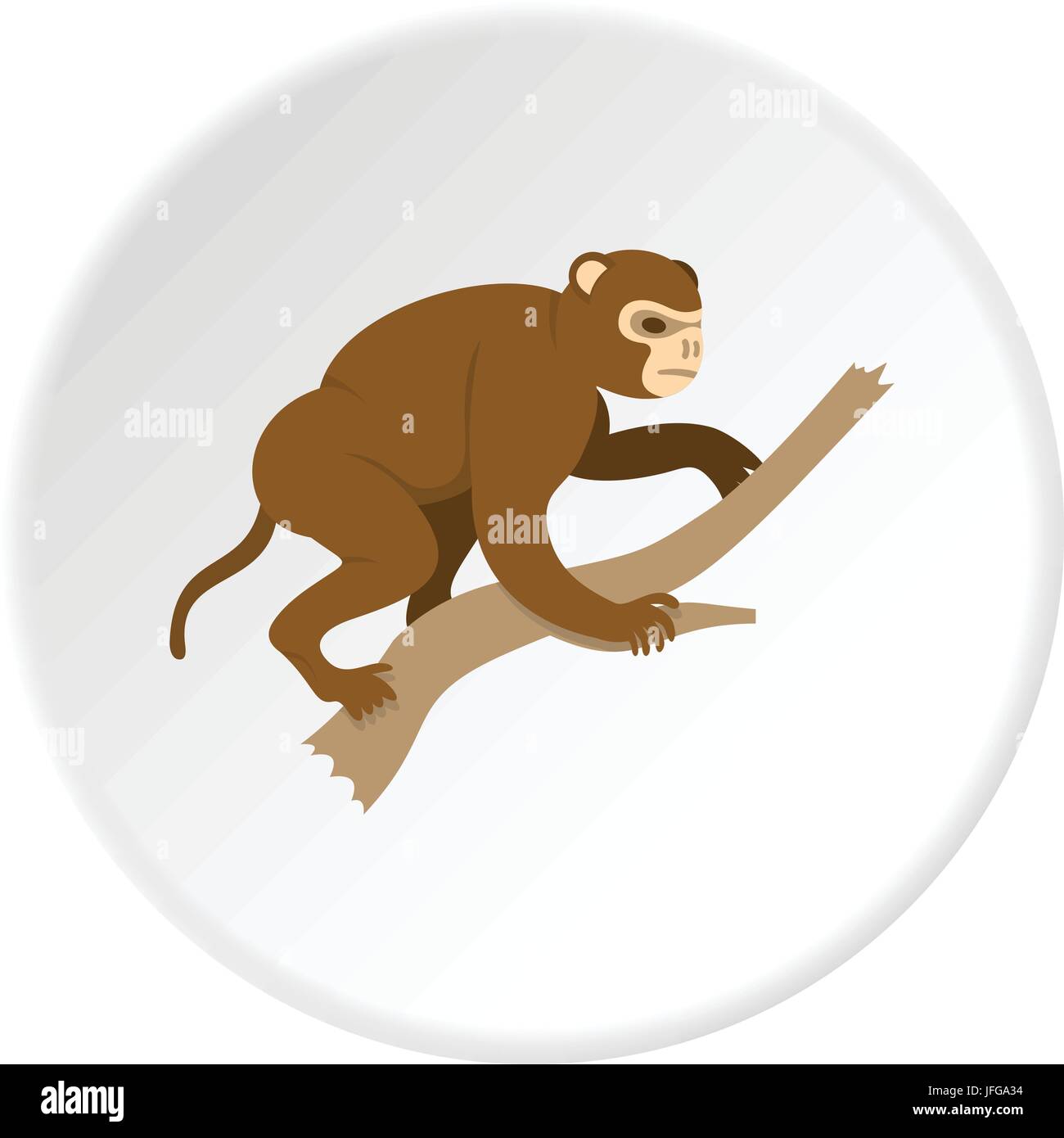 Monkey sitting on a branch icon circle Stock Vector Image & Art - Alamy