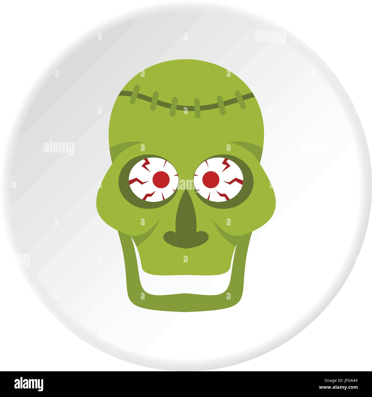 Green zombie skull icon circle Stock Vector Image & Art - Alamy
