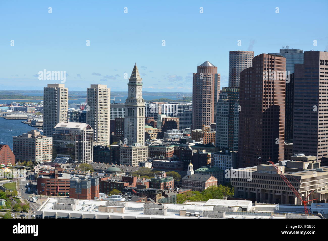 The iconic downtown Boston skyline featuring four centuries of ...
