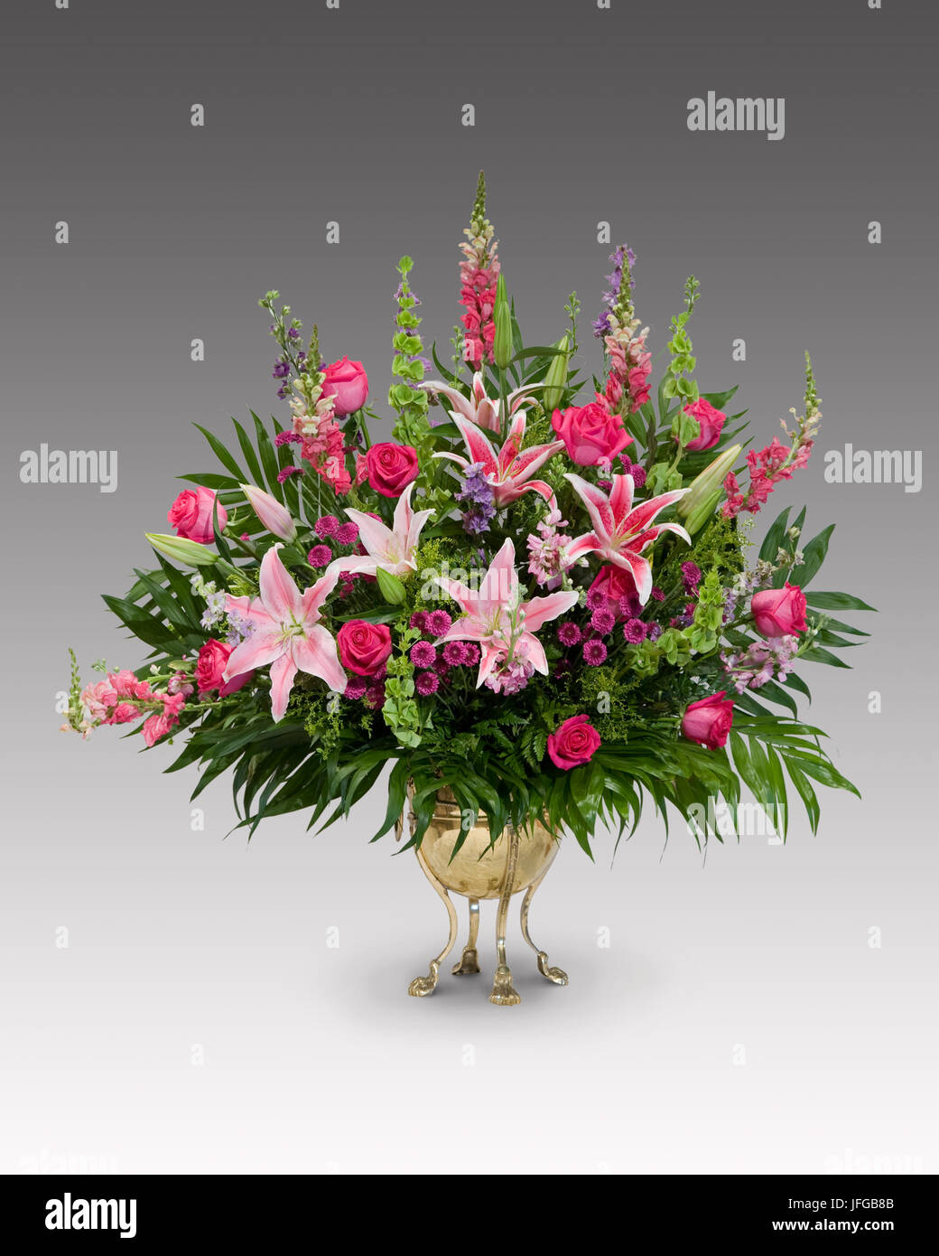 Large Flower Arrangement On Grey Stock Photo - Alamy