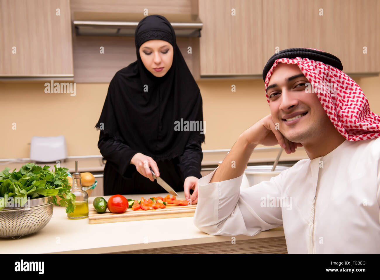 Arabian family eating breakfast hi-res stock photography and images - Alamy