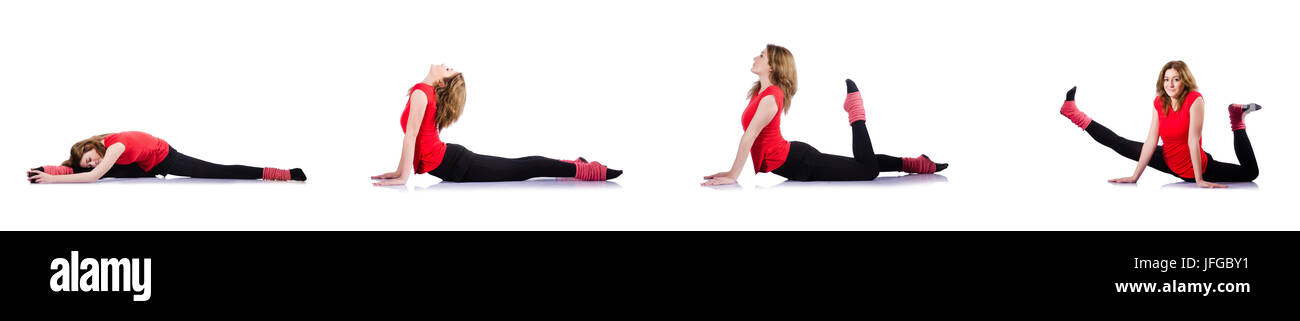 Doing exercises on balance Cut Out Stock Images & Pictures - Alamy
