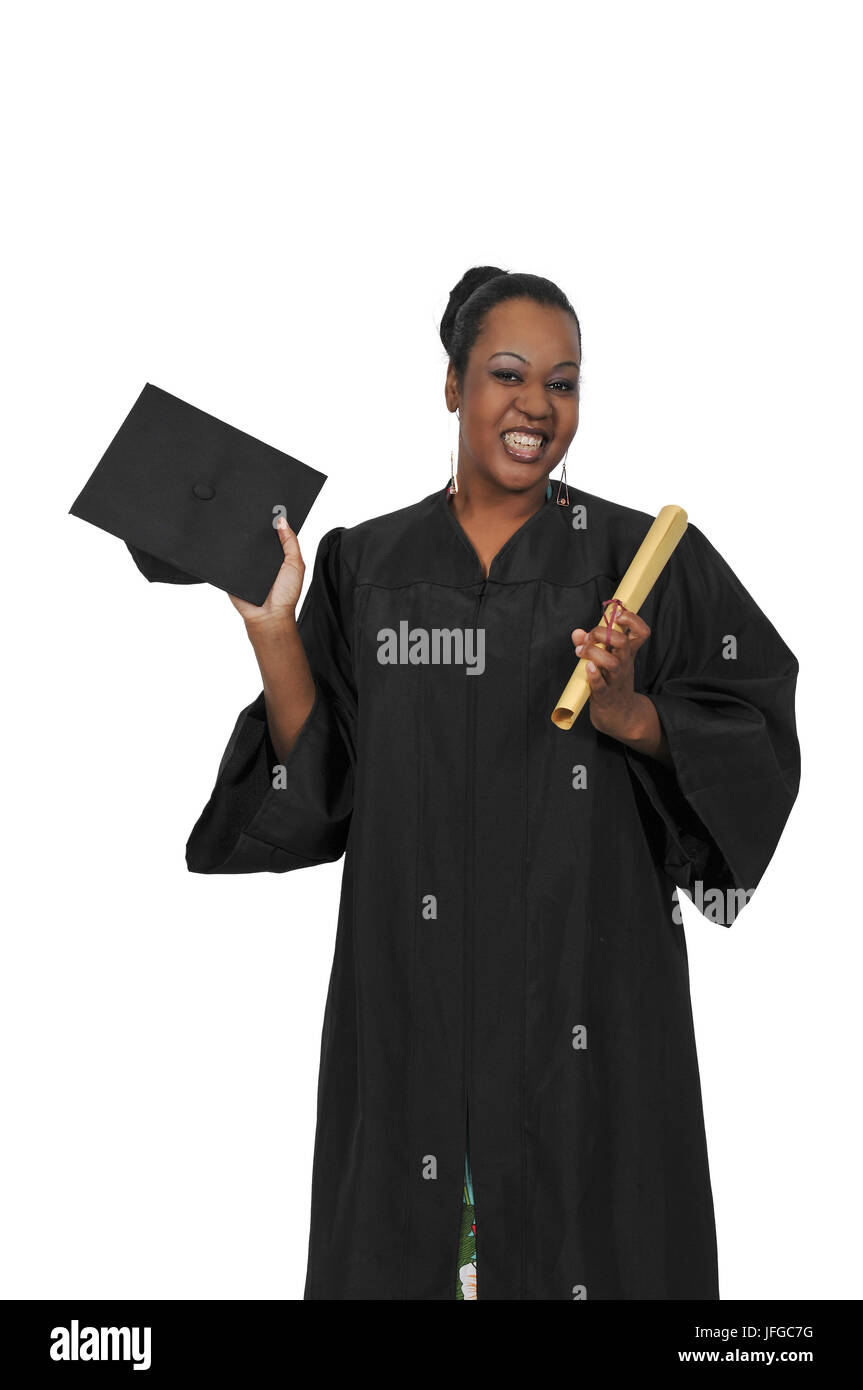 Black woman graduation diploma hi-res stock photography and images - Alamy