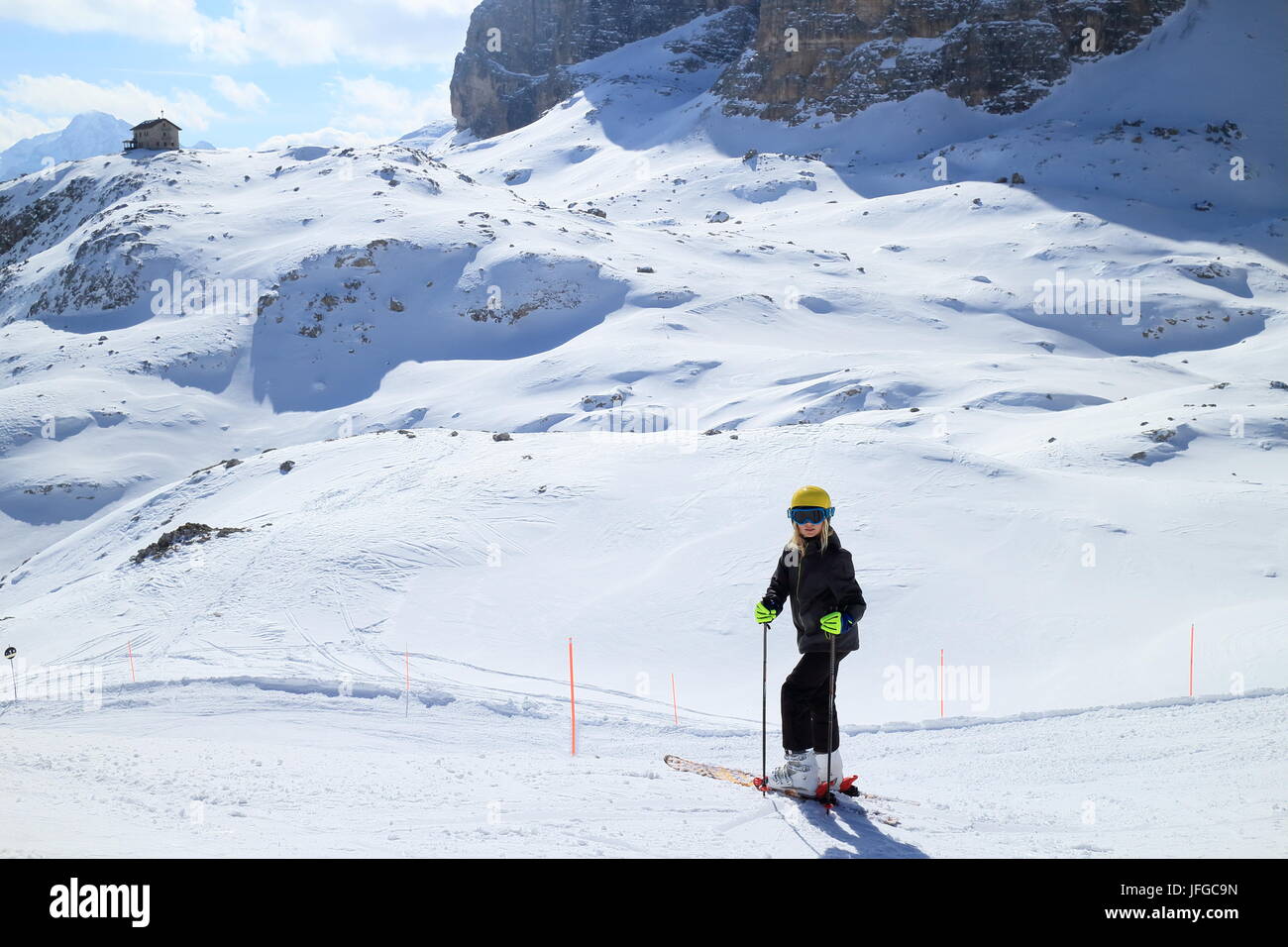 skiing girl in the alps Stock Photo - Alamy