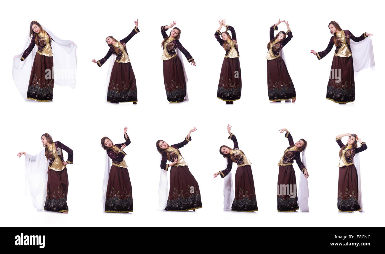 Young lady dancing traditional azeri dance Stock Photo - Alamy