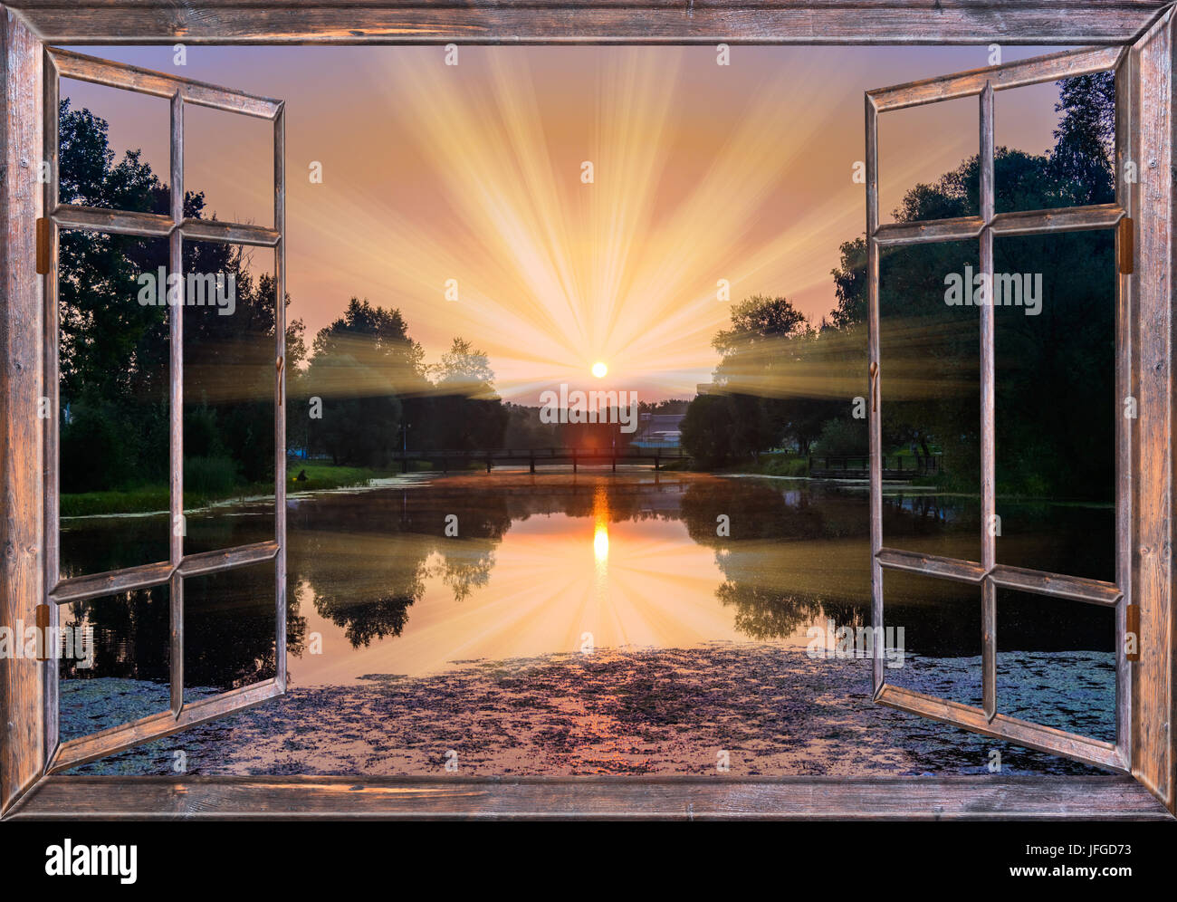Scenic view from window sea hi-res stock photography and images - Alamy