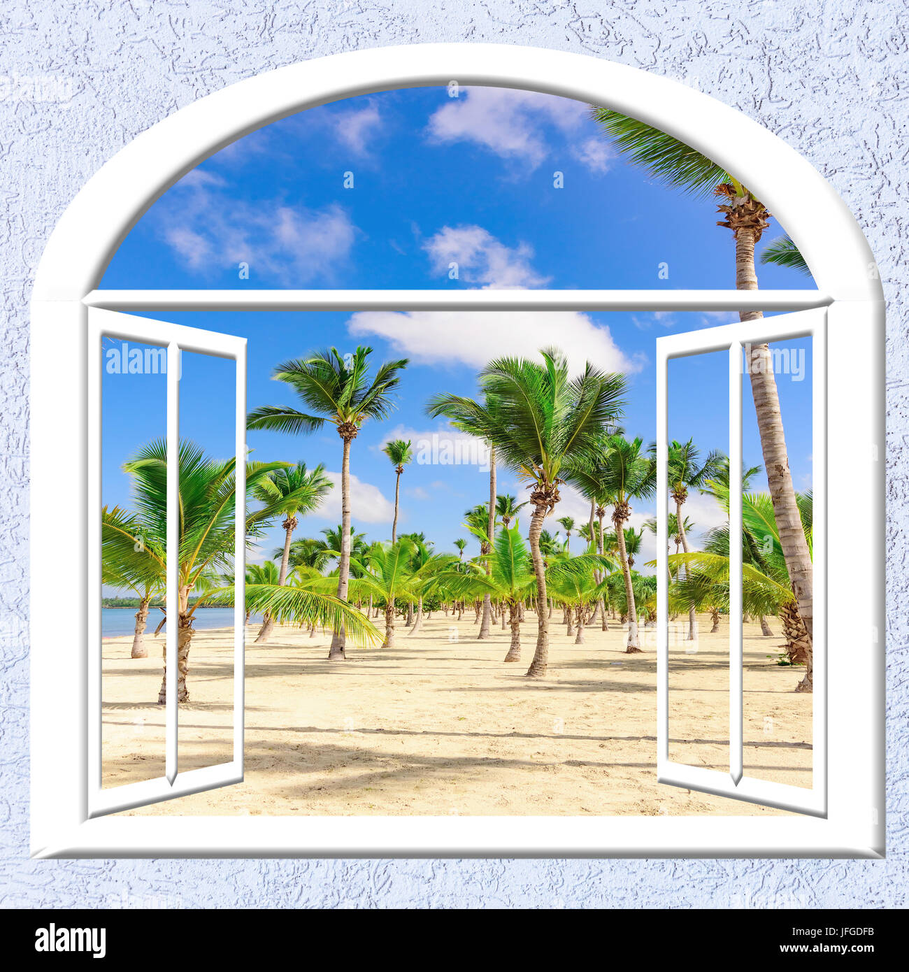 open window to the sea Stock Photo - Alamy