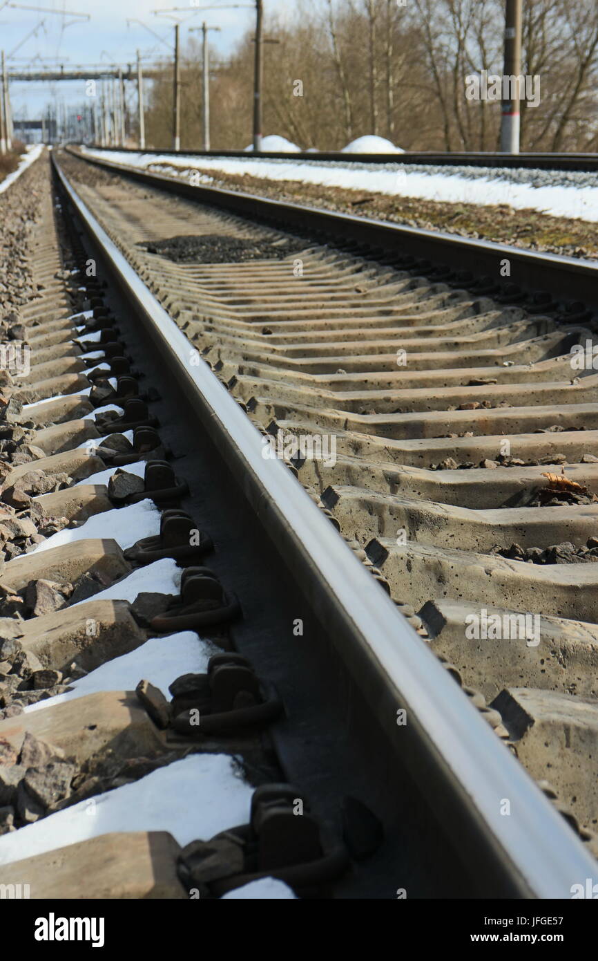 rails of railway Stock Photo - Alamy