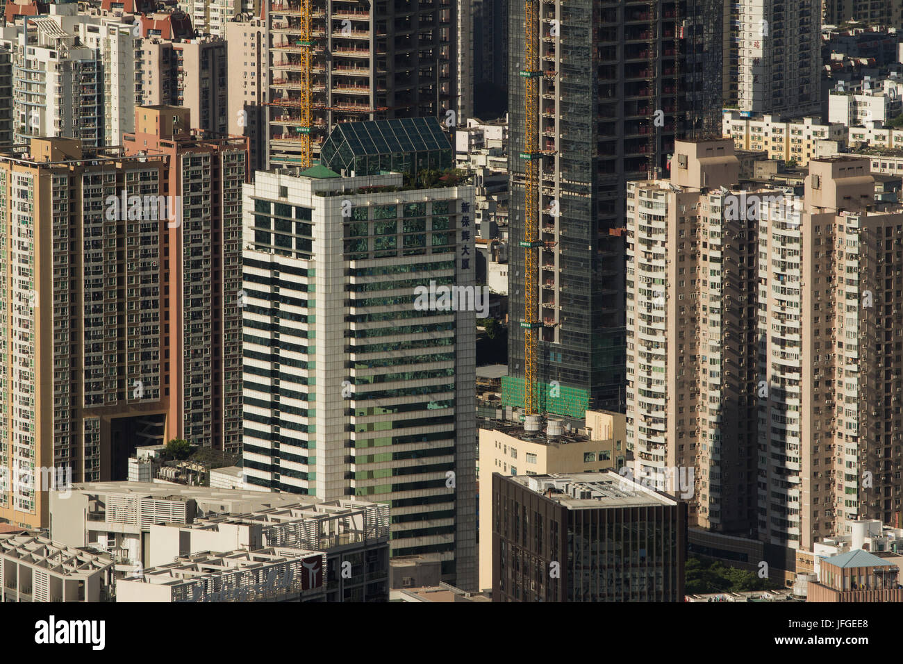 Shenzhen, Guangdong, People's republic of China; Aerial view at city ...
