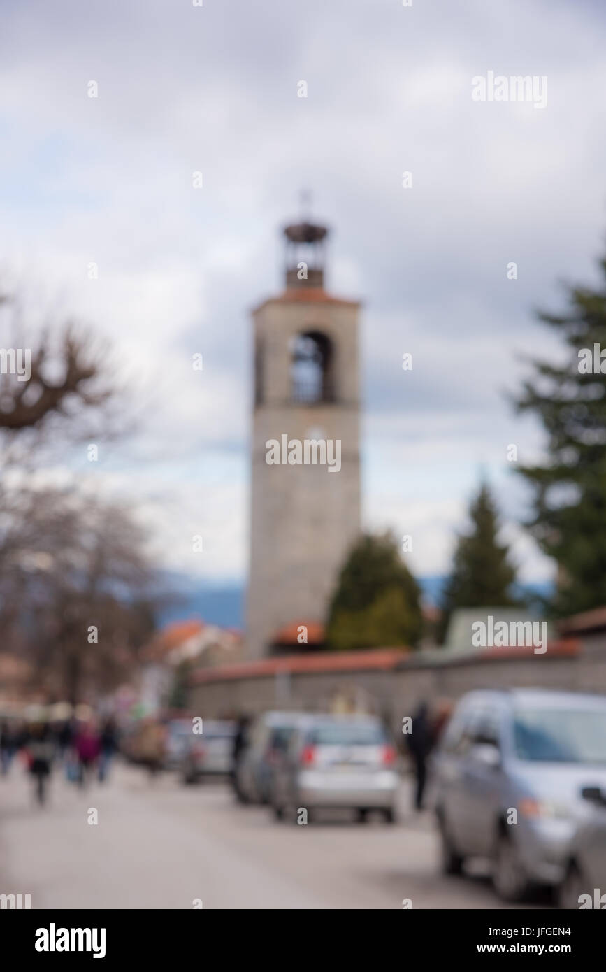 Tower church blurry Stock Photo - Alamy