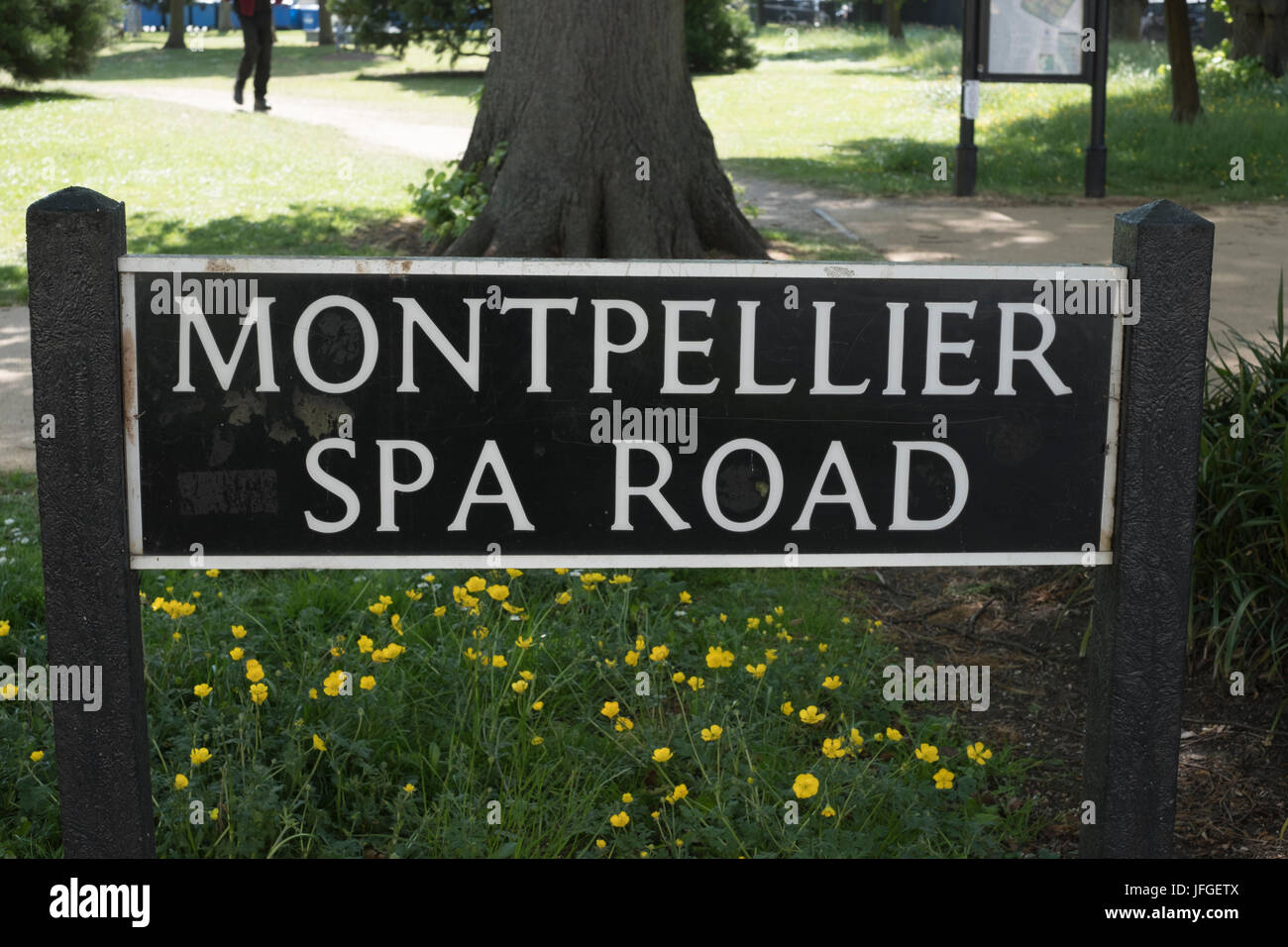 Street sign for Montpelier Spa Road in Cheltenham Stock Photo - Alamy