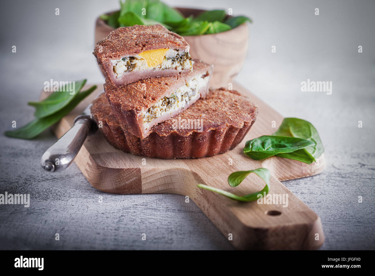 Mini Spinach Pie Stock Photo - Alamy