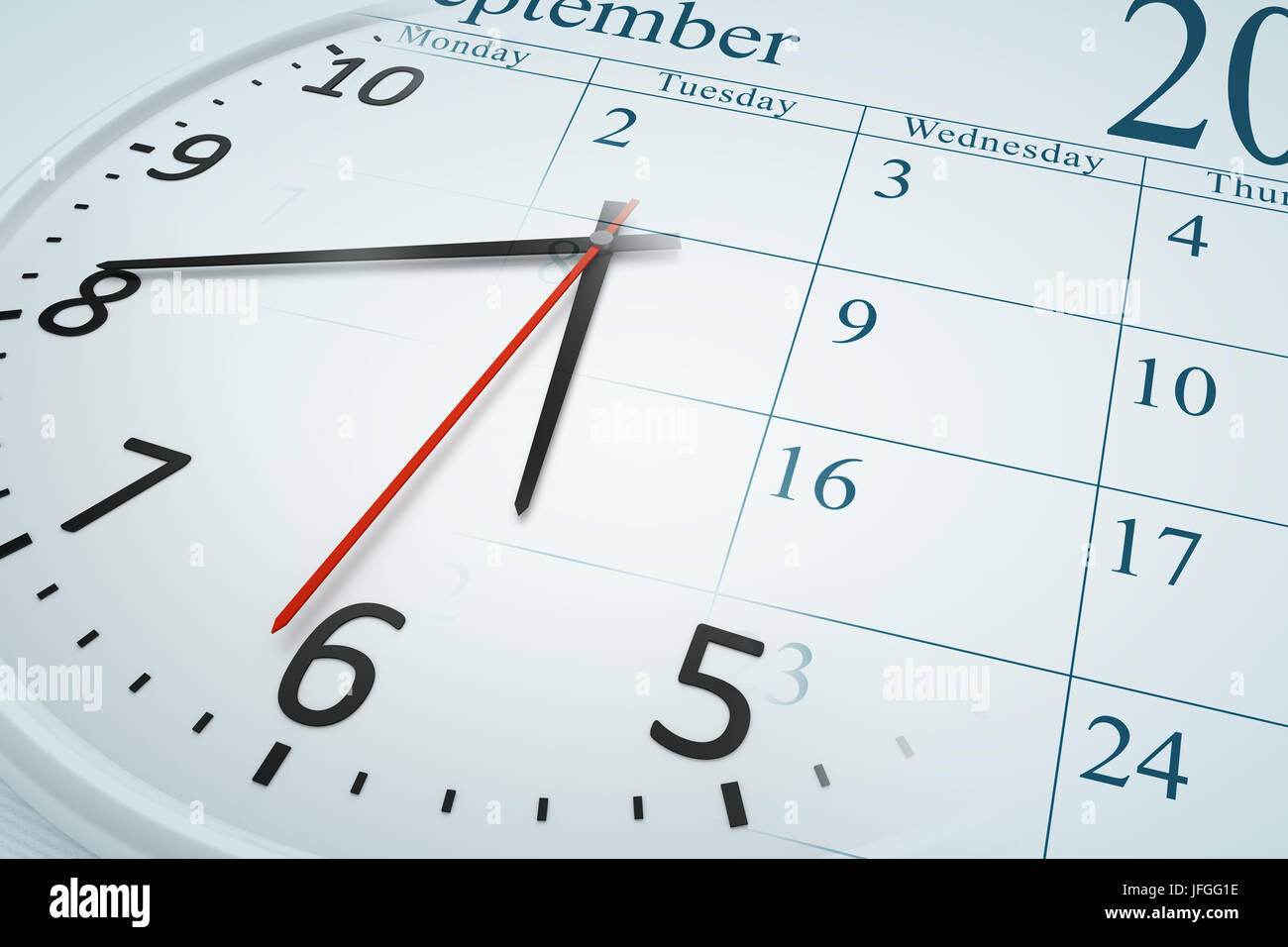 a composite of a clock and a calendar Stock Photo - Alamy