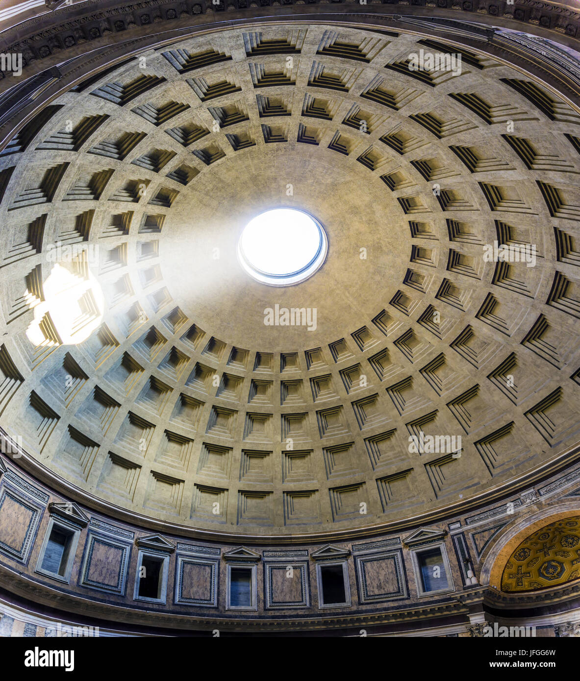 Famous pantheon ancient roman ceiling architecture in rome hi-res stock ...