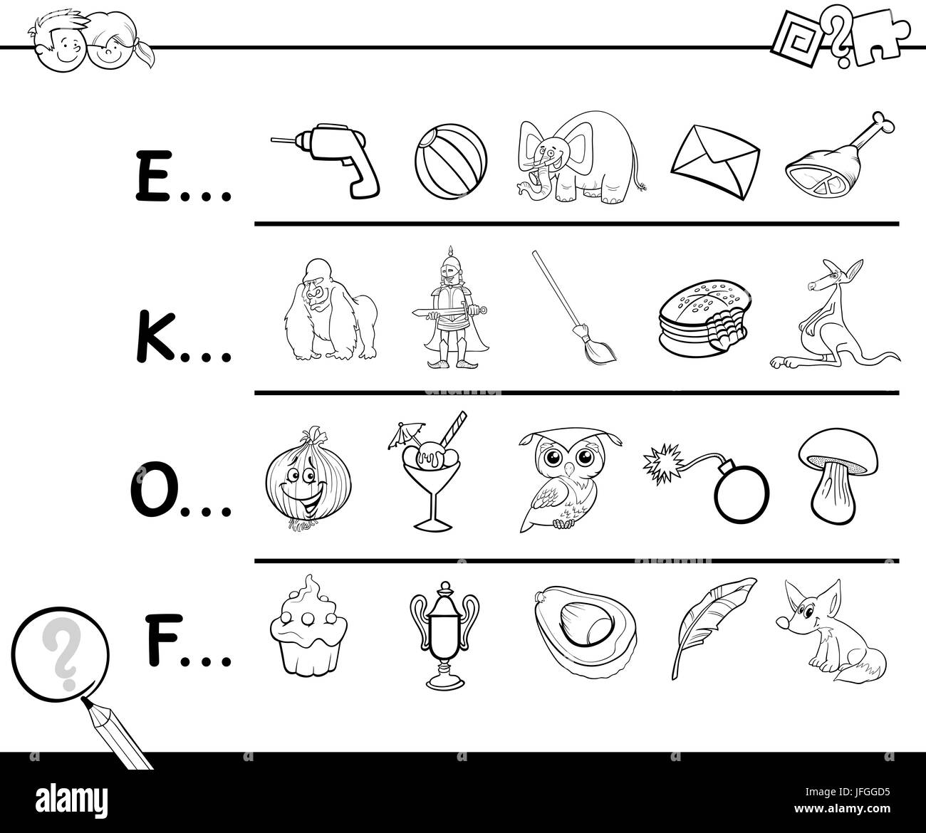 find picture coloring page Stock Photo - Alamy