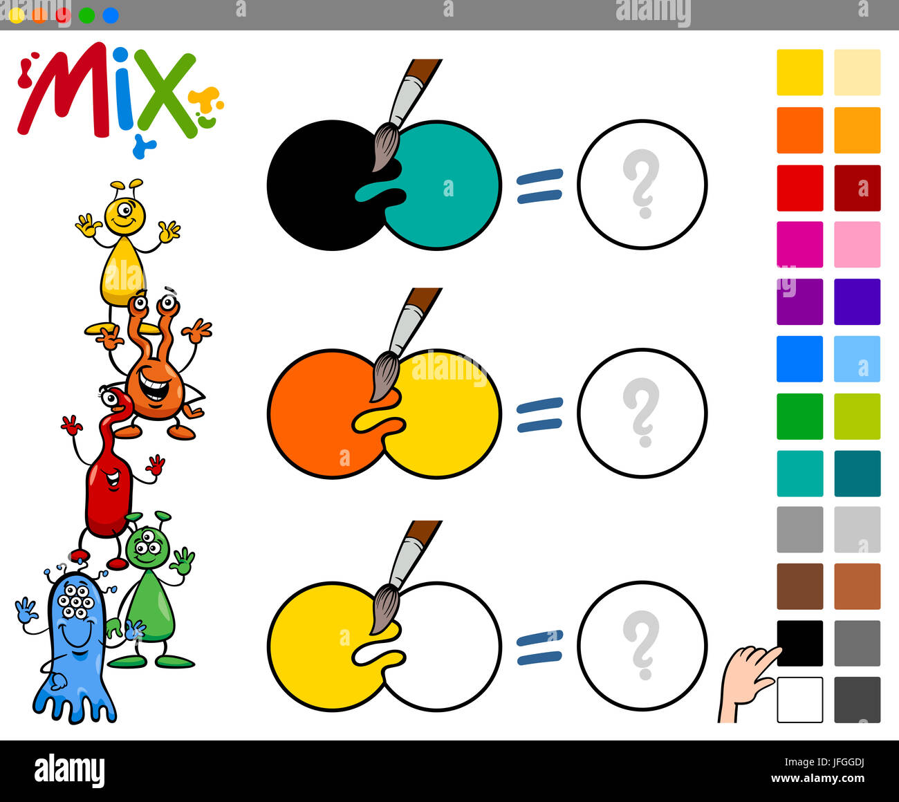 mix colors game for children Stock Photo - Alamy