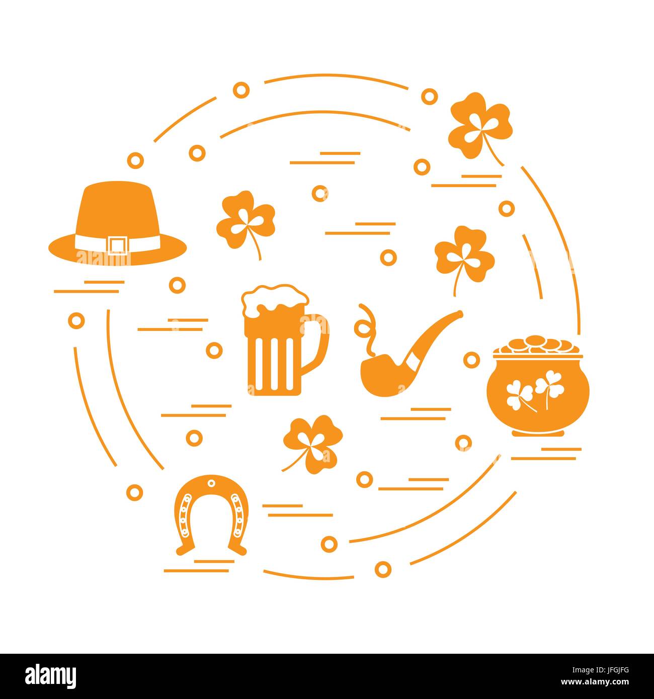 Cute vector illustration with different symbols for St. Patrick's Day ...