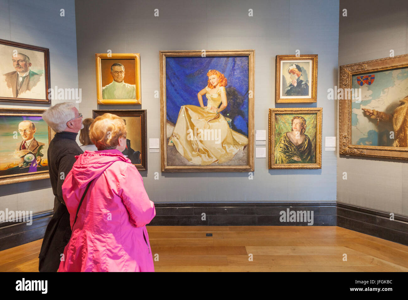 England, London, Trafalgar Square, National Portrait Gallery, Interior ...