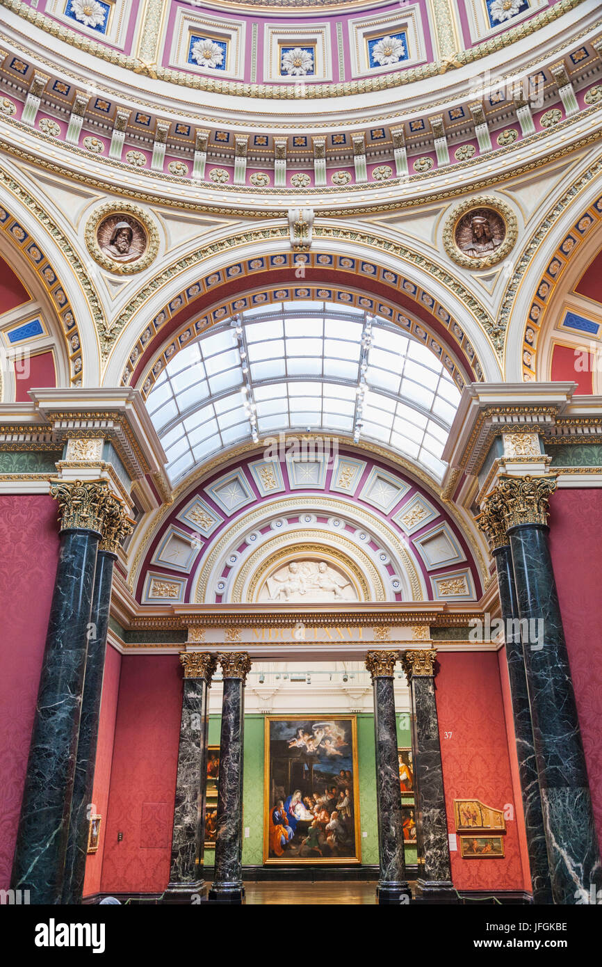 England, London, Trafalgar Square, The National Gallery, Interior View ...