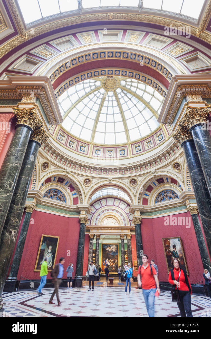 England, London, Trafalgar Square, The National Gallery, Interior View ...