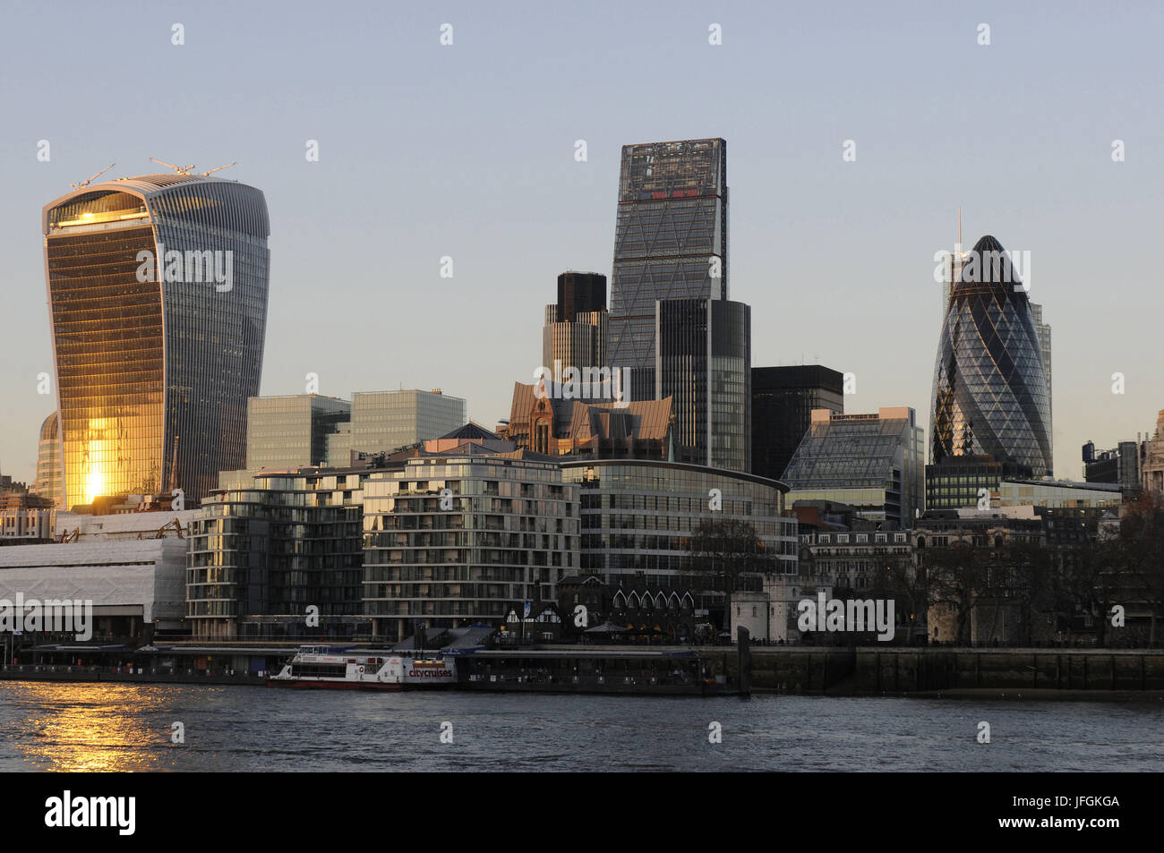 The Modern skyline of the City of London with The Walkie Talkie ...