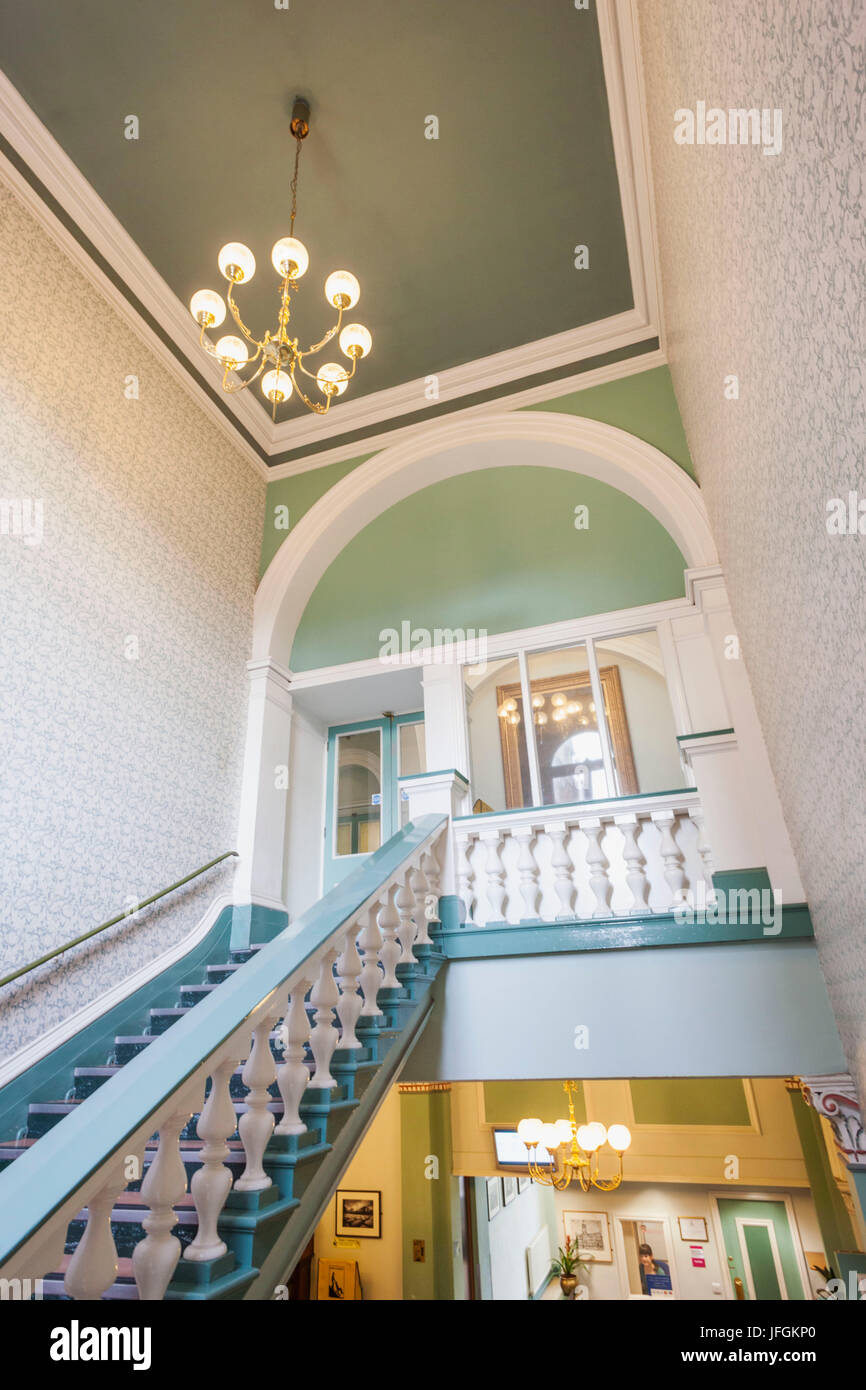 England, Yorkshire, Bradford, Saltaire, Victoria Hall, Interior ...