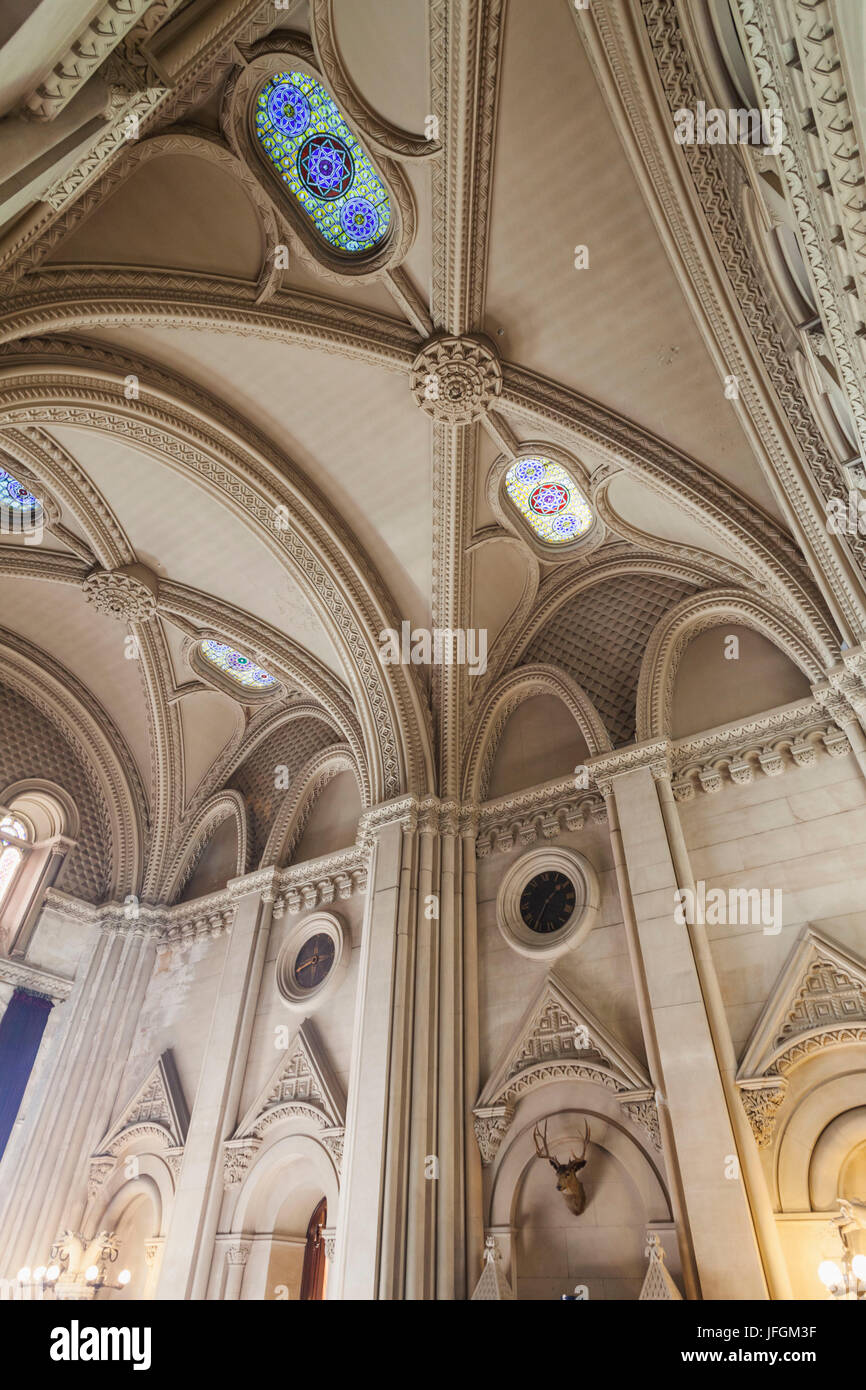 Wales, Bangor, Penrhyn Castle, The Grand Hall Stock Photo - Alamy
