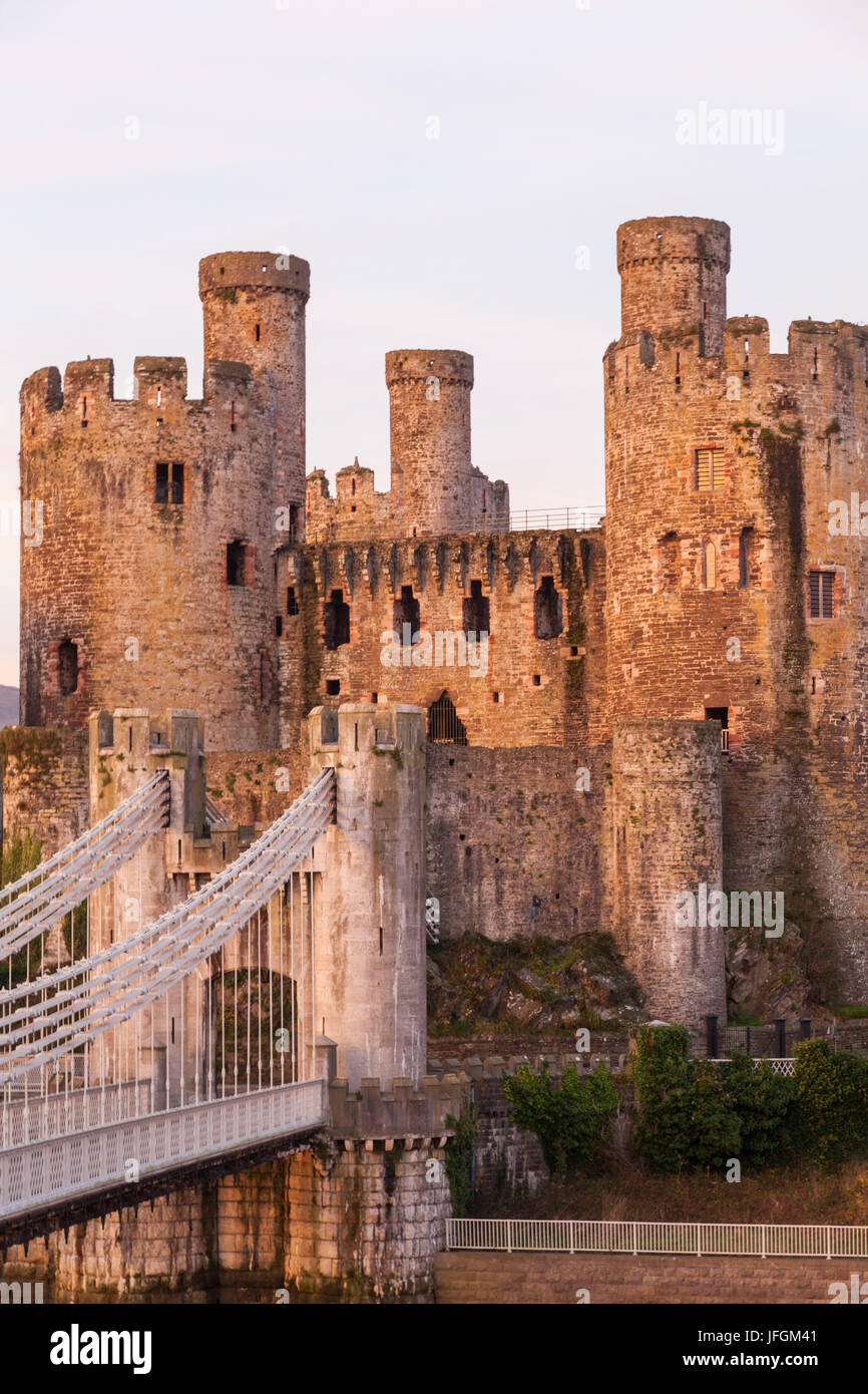 Wales, Conwy, Conwy Castle Stock Photo - Alamy