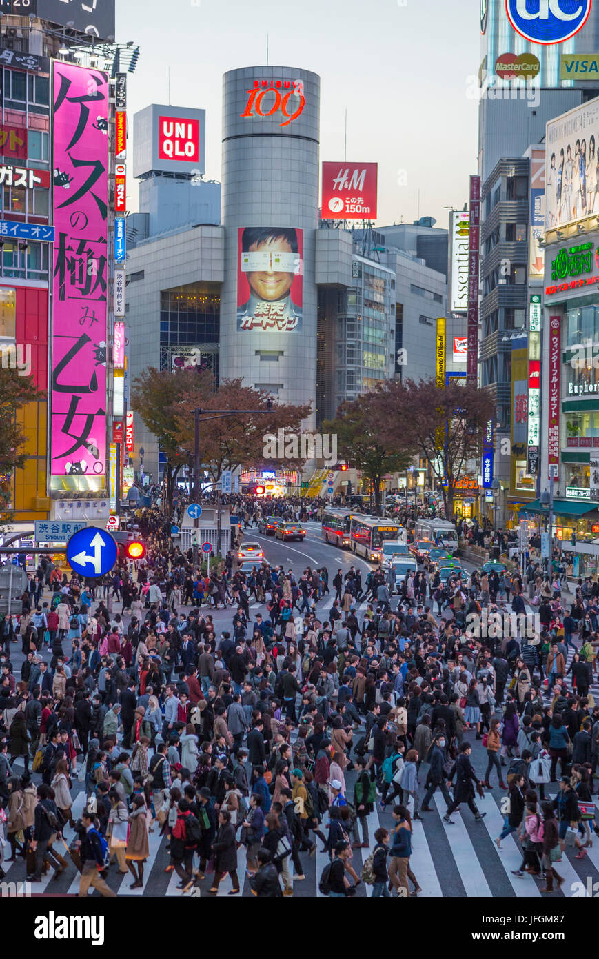 Japan, Tokyo City, Shibuya District, Hachiko Crossing Stock Photo - Alamy
